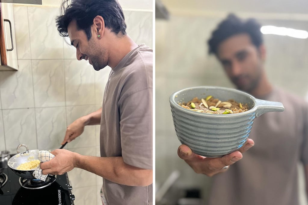 Pulkit Samrat cooks halwa for wife Kriti Kharbanda's family
