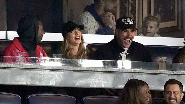 Taylor Swift and Travis Kelce attend Game 1 of the ALCS at Yankee Stadium