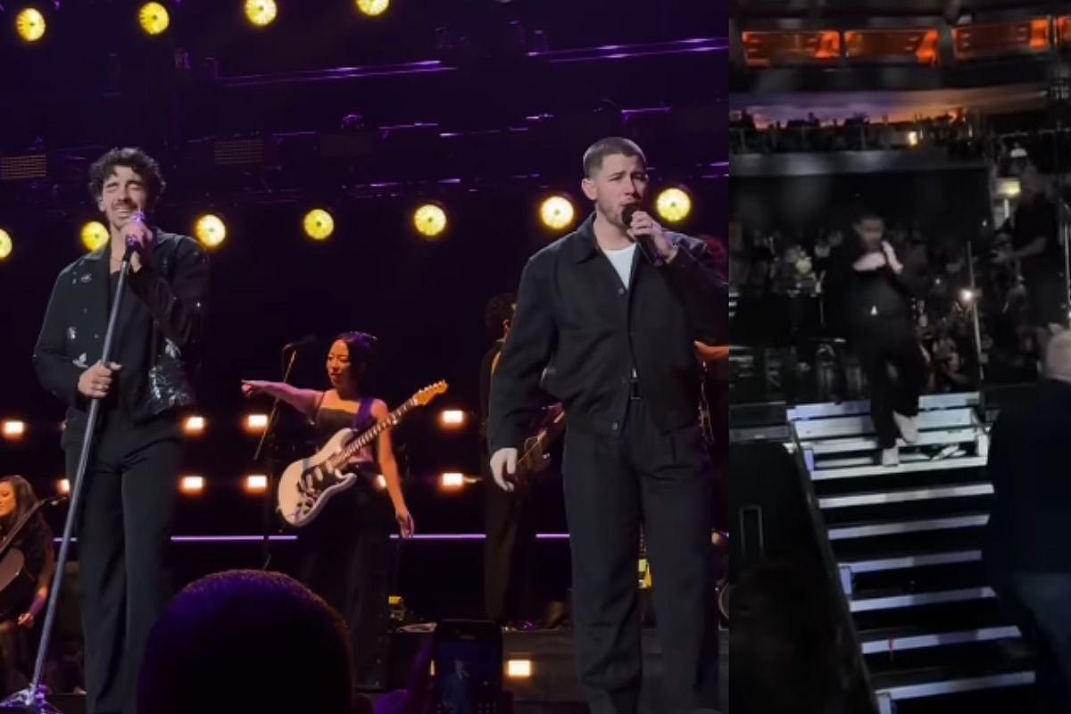 Jonas Brothers Prague concert interrupted as fan points laser at Nick ...