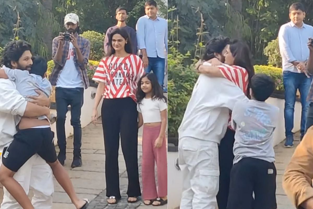 Emotional Homecoming: Allu Arjun’s wife Sneha Reddy hugs him as the ...