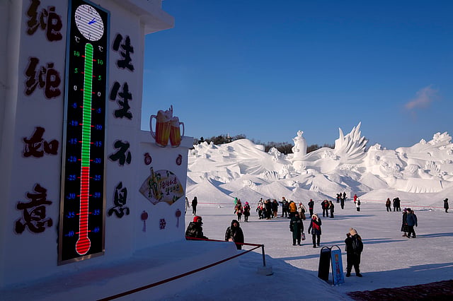 Making art and fun from the ice, snow and freezing cold in Harbin, China