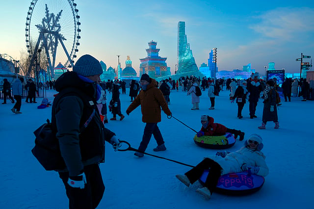 Making art and fun from the ice, snow and freezing cold in Harbin, China