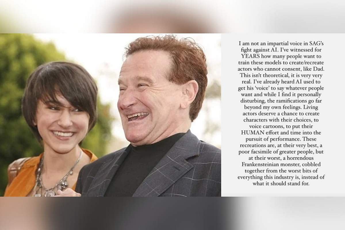 Robin Williams’ daughter Zelda says she finds AI recreation of his ...