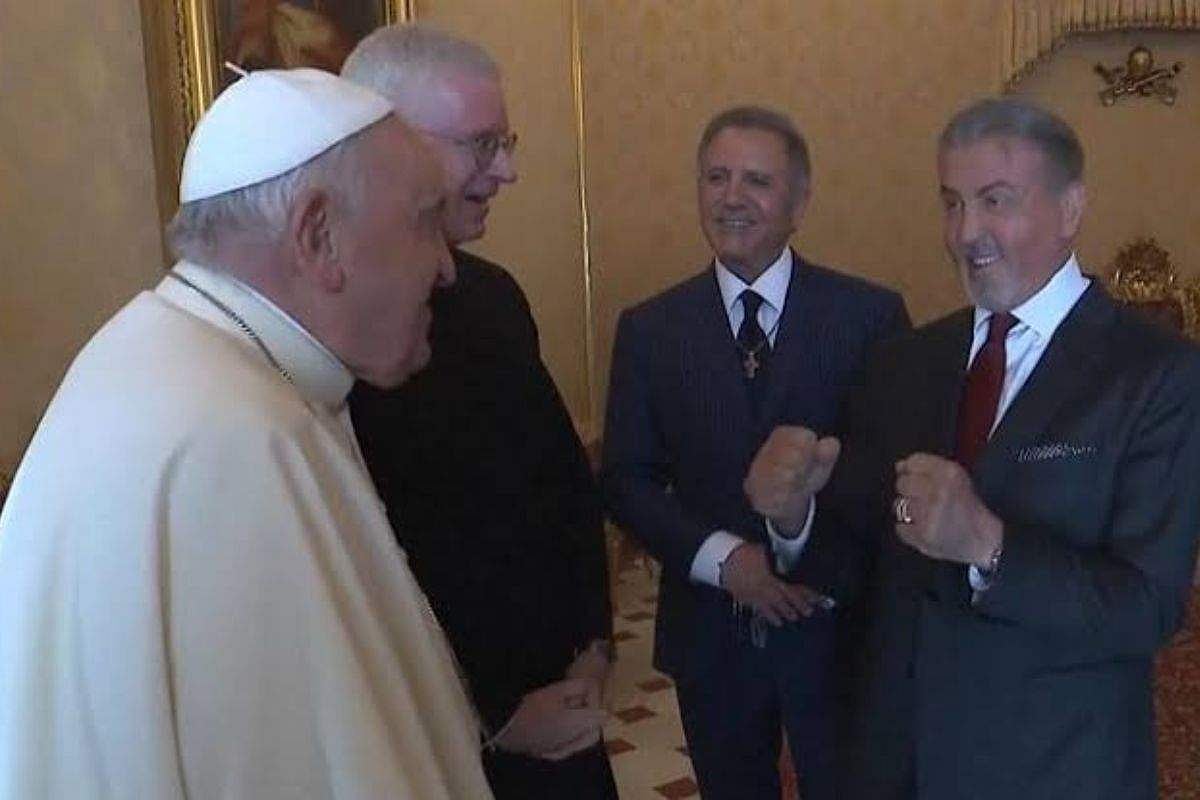 Sylvester Stallone gets a surprise punch from Pope Francis, is ...